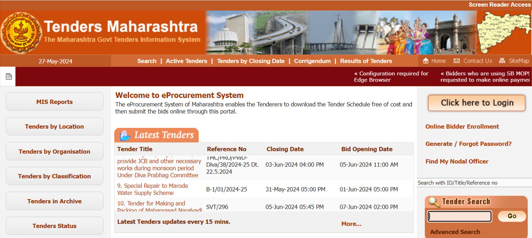 Mahatenders - Live 10,610 Maharashtra tenders for Sep-2025